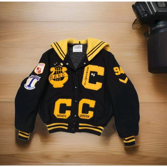 Delong | Jackets & Coats | Vintage Delong Varsity Letterman Bomber ...